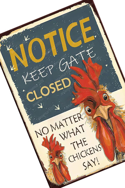 CHICKENS SAY Vintage Retro Home Wall Chicken Poster Décor Bar Wall Tin ...