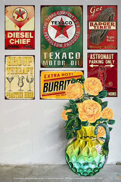 THE TEXACO Vintage Retro Home Wall Shed Garage Poster Décor Bar Wall T ...