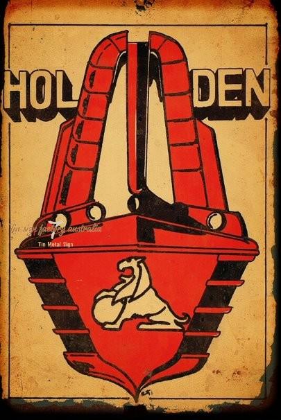 HOLDEN LOGO Rustic Look Vintage Tin Metal Sign Man Cave, Shed-Garage a ...