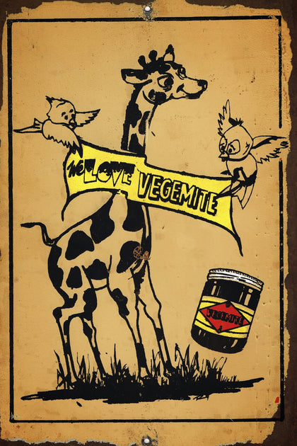 Love Vegemite metal sign 20 x 30 cm – Tin Sign Factory Australia