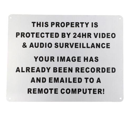 Warning Sign 24HR Video Audio Surveillance Security 200x300mm MetaL CC ...