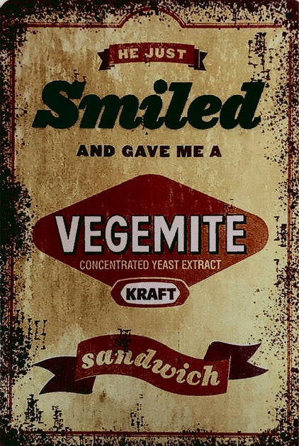 Brand new Vegemite sandwich smile tin metal sign free postage – Tin ...